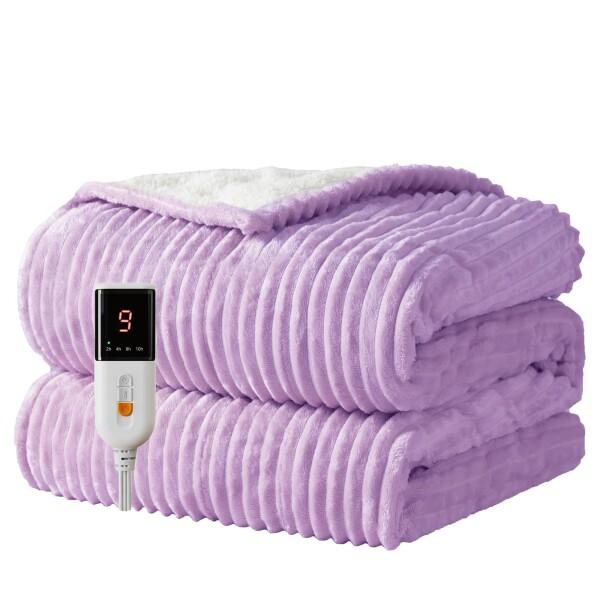Texciting 電気ひざ掛け 暖房スロー 130X180cm センチメートル-9熱設定-10時間オートオフ 洗濯機で洗える 電気毛布 を加熱 (パープル)商品コード：55079432280型番：TW1-F-JP130180サイズ：130...