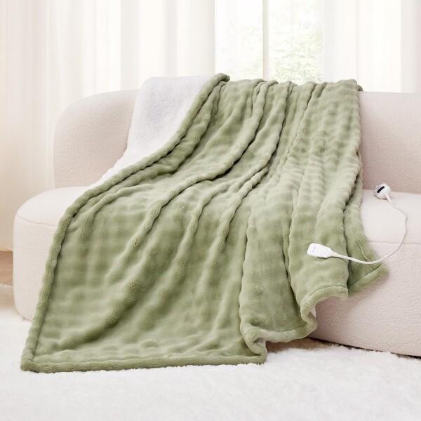 電気毛布 9段階温度調整 10段階タイマー機能 140x80cm 敷き 掛け兼用 節電 過熱保護 メモリー機能 省エネ 電気敷毛布、膝掛け、掛け布団として使用可能 速暖 電気敷き毛布フォレストグリーン商品コード：55079432286型番：...