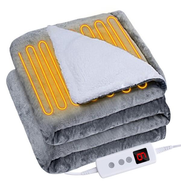 SIWENGDE 電気毛布 掛け敷き兼用 190*130cm 電気ブランケットふかふか ソファ フランネル素 6段階温度調整 5つタイマー機能 ふわふわ 肩掛け 膝掛け ヒーター シングル コントローラ付きダニ退治 過熱保護 抗菌 防臭 冷...