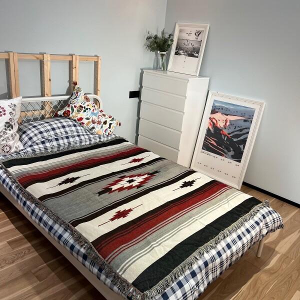 果皮森林 メキシカンラグ ネイティブ柄 キリム オルテガ柄 多機能 水洗い 四季通用 ソファーカバー ラグ おしゃれ 幾何学模様 マルチカバー ブランケット グレー，130X160cm……商品コード：55079437276サイズ：130X1...