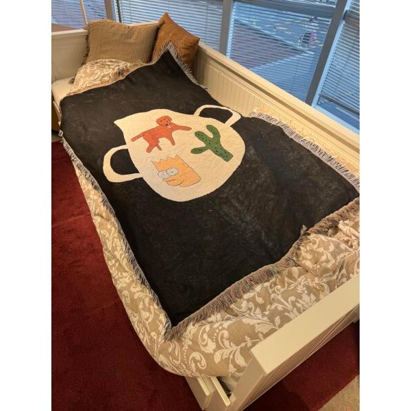 Peel Forest リリアン・マルティネス，デザイナー ，おしゃれ ブランケット シンプソンズ ラグ 北欧，ブラック 90X150cm商品コード：55079437277型番：1サイズ：90X150cmカラー：ブラックピクニック、車中泊、...