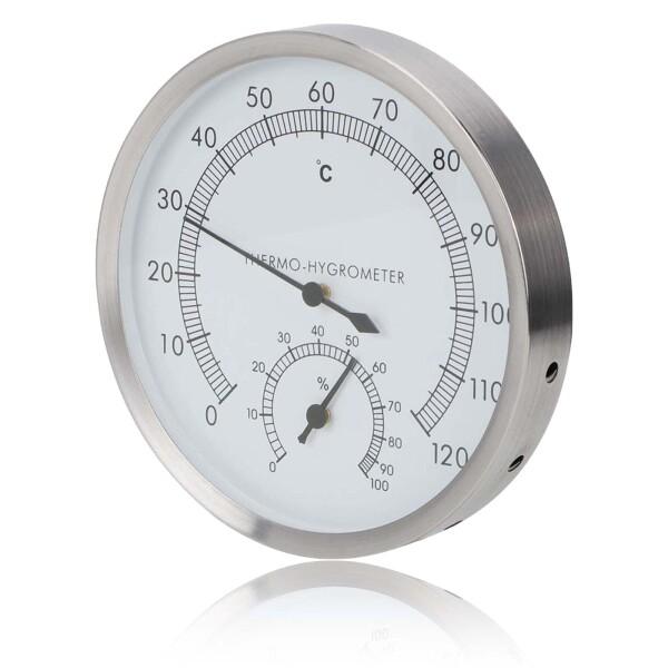 温湿度計 アナログ 壁掛け式 温度計 小型 電池不要 温度湿度計 高精度 耐熱 耐湿 吊り下げ 湿度温度計 ステンレス製 見やすい お風呂 温泉 サウナ 室内 室外用 12.5x12.5x2.1cm商品コード：55079439304型番：4...