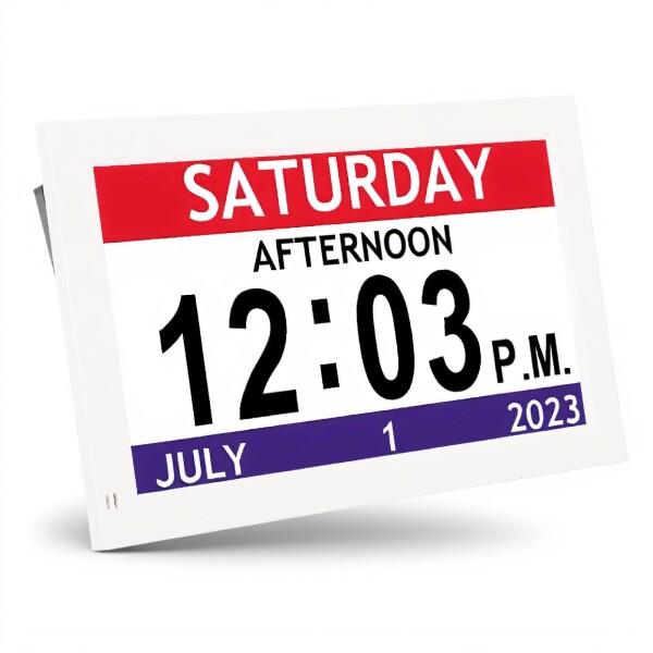 デジタルカレンダー認知症目覚まし時計、日付と曜日のある大きなデジタル時計、12のアラーム、高齢者用の7インチのデスク時計、自動調光、写真＆ビデオ再生商品コード：55079440863型番：Cuifa90hb51aedmカラー：カラフル【12...