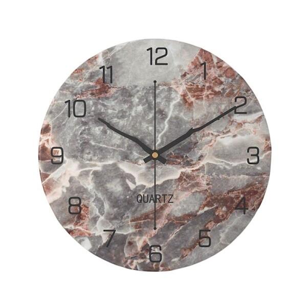 高級 掛け時計 おしゃれ インテリア アンティーク 連続秒針 スイープ式 アート 壁掛け 時計 見やすい 静音 レトロ 北欧 リビング かっこいい アナログ かけ時計 丸形 壁掛け (赤褐色×グレー)商品コード：55079441522型番：...