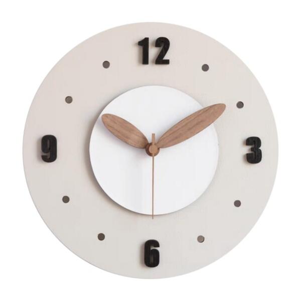 Mermbe 壁掛け時計 おしゃれ 人気 北欧 静音 円形 3D立体数字 皮紋 木質 12インチ(直径30CM)アイデア 個性 アナログ時計 室内装飾 引っ越し祝い商品コード：55079441547型番：0105サイズ：Mediumカラー：...