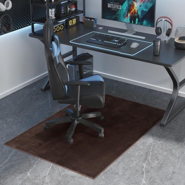 ZPAI ゲーミングチェアマット フランネル素材 90×120cm デスクチェアマット 滑り止め加工 ゲーミングマット 防音 床保護 デスクカーペット 床暖房OK フローリング 傷防止 短毛 厚さ4mm ゲーミングチェアまっと 椅子も足元も...
