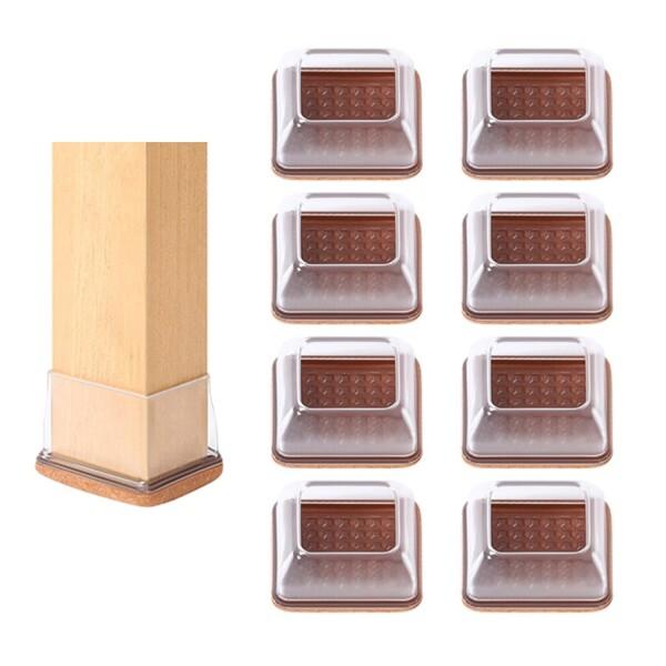 椅子脚カバー 8個入りテーブル 脚 カバー きず防止 角脚対応 椅子あしキャップ シリコン製 椅子脚カバー テーブル 騒音対策 チェアフットカバー 椅子の足キャップ 丸・角脚兼用 フローリングやタイル張りの床を保護する (四角形, 25-3...