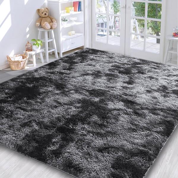 AIMECOラグ ダークグレーカーペット 120*180cm 約1.3畳ふわふわ ラグマット 北欧風 おしゃれな じゅうたん 防音リビング・ベッドサイド・寝室用 オールシーズン対応商品コード：55079443115型番：AI2003-Tie...