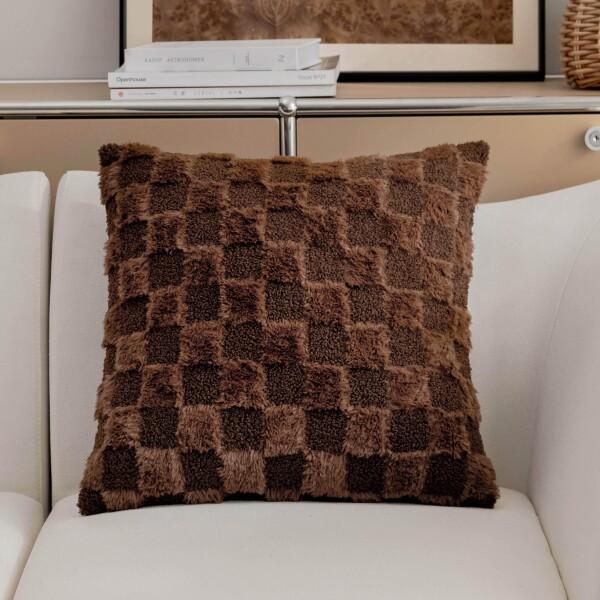 Demetex 枕カバー 45x45cm スローピロー スクエア ピンク 枕カバー カウチソファ用 室内装飾 1個セット 45x45cm（18x18インチ） ダークブラウン商品コード：55079446624型番：DMJPMRG011803サ...