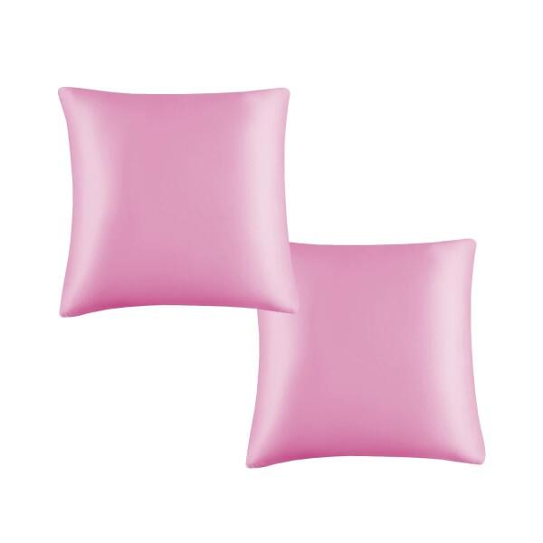 「§ｚｚ．ｌｕｘｉ」クッションカバー 2個セット 45*45cm シルクみたい おしゃれ ツルツル 冷感 夏 吸湿 通気性 サテン ツヤ 光沢 潰れない 可愛い ソファークッション 枕 北欧 着脱簡単 肌に優しい 柔らかく ふわふわ 洗える...