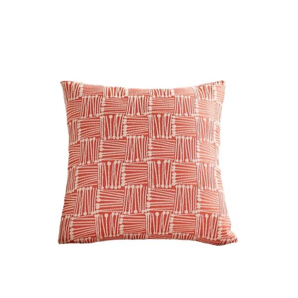 Eclairage クッションカバー 45cm×45cm 北欧 ノルディック レトロ ジャガード シンプル モダンデザイン 幾何学模様 ソファー 抱き枕 装飾枕カバー リビングクッションカバー 4色 (レッド)商品コード：550794466...