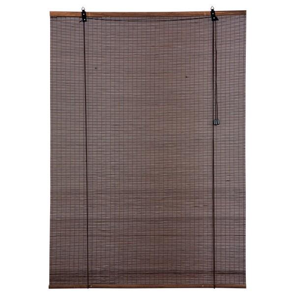 Yitian Bamboo Art 竹すだれ 2本セット ダークブラウン 幅88cm×丈120cm 竹ロールスクリーン 簾 屋内 竹ブライド 巻き上げ機能 目隠し 遮光 遮熱 日除け 日よけ防止 風通し 和風 和室 コード用フック付き商品コ...