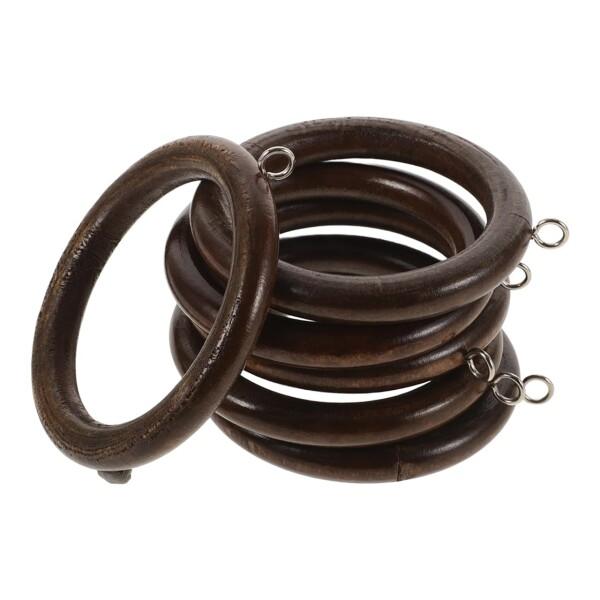 Cabilock 6個セット 木製カーテンリング 3.54インチ ナチュラルウッド製 丸型フック付きカーテンロッドリング シャワーカーテン対応 窓装飾用 簡単取り付け商品コード：55079449541型番：1サイズ：9.00X8.00X1....