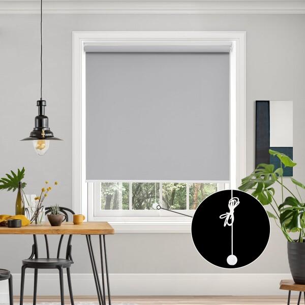 Deconovo プルコード式 ロールスクリーン 幅60cm 丈135cm グレー ロールカーテン 1級遮光 100%遮光 保温 断熱 遮熱 防音 防寒 UVカット商品コード：55079450004型番：JPTHL004-60-135サイズ...