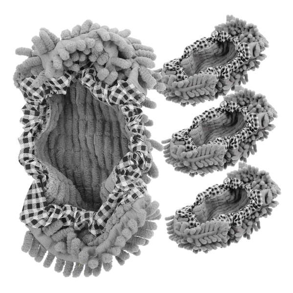 TOVINANNA 4ペア 洗えるモップスリッパ フロアクリーニング用 掃除用スリッパ 弾性モップカバー 滑り止め付き 多用途 家庭用フロアモップソックス商品コード：55079451214型番：1サイズ：24X12CMカラー：グレー耐滑性と...