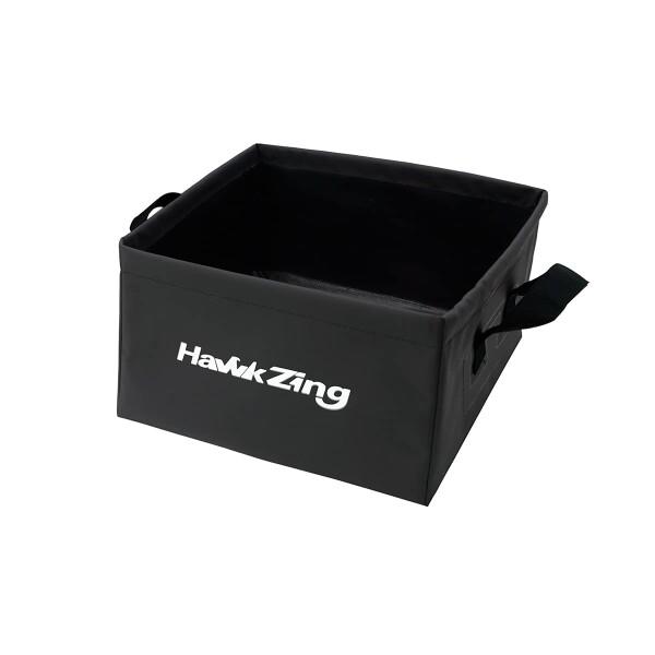 Hawk Zing 折りたたみバケツ 13L 防水PVC素材 軽量コンパクト設計 キャンプ アウトドア 防災 洗車 園芸用 四角型バケツ 両手ハンドル付属 (黒)商品コード：55079452206型番：LNUSFM81カラー：ブラック【サイ...