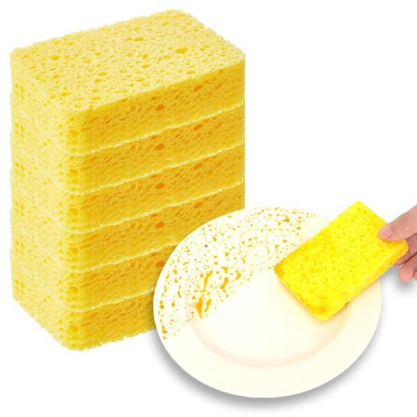 FACETHALO 食器 スポンジ 台所用スポンジ 6枚入りキッチン用清掃ス ポンジ 洗碗の必需品 吸水 油汚れ除去百潔布 家庭用洗碗用布 蜂の巣構造洗碗用布（イエロー）商品コード：55079452535型番：FACETHALO-RR012...