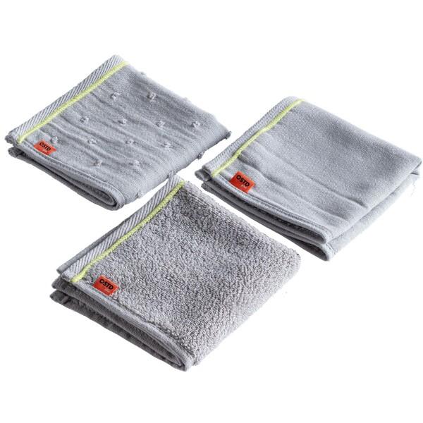 OSTDplus(オーエスティーディープラス) タオルハンカチ 3枚セット ライトグレー メンズ 綿100％ ハンドタオル 異なる3種類の織り方 約25×25cm商品コード：55079453216型番：OSD-TC-GY3サイズ：1)タオル...