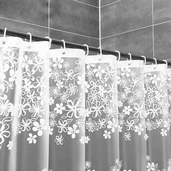 防カビ シャワーカーテン 半透明 150 x 200cm 防水 バスカーテン ユニットバス 浴室 間仕切り 北欧 クリア 清潔 フック付き 取り付け簡単商品コード：55079456496型番：shower-tサイズ：丈200 cm x 幅1...