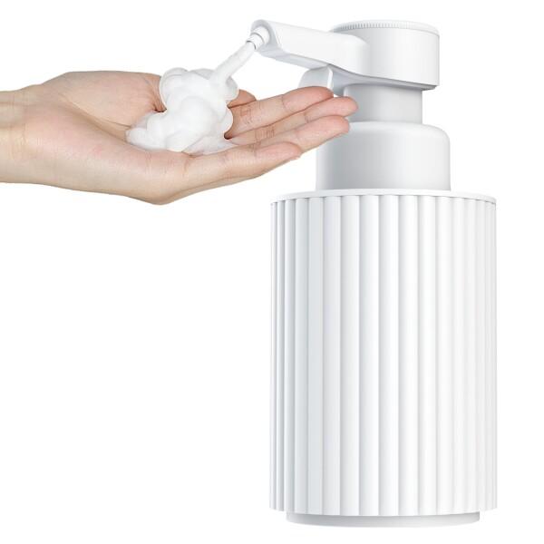 YURION スマートソープディスペンサー タッチ式オートディスペンサ 280ml 吐出量調整可能 泡＆ジェル対応 電池式 IPX5防水 ハンドソープディスペンサー 子どもも使いやすい 省エネ 大容量 日本語説明書付き ホワイト商品コード：...