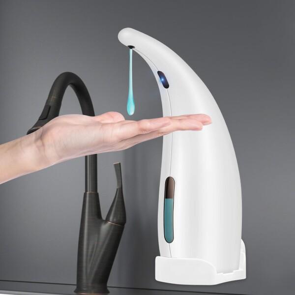 Summon The Elves ソープディスペンサー 自動 液体、シハンドソープ 食器洗剤 自動ディスペンサー、300ml IPX67防水 非接触液体手洗い 自動ハンドソープ ディスペンサー、浴室、キッチン、ホテルに適しています (白)商...