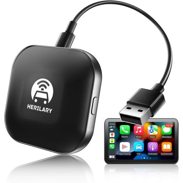 kuayvan ワイヤレスCarPlay/Android Auto アダプター CarPlay＆AndroidAutoをワイヤレス化 純正な有線CarPlay/Android Auto搭載する車専用 Bluetooth/音楽/多言語対応 ワ...