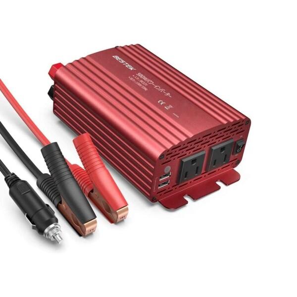 BESTEK 車 インバーター 500W 12v 100v 変換 USB2ポート搭載 車 電源 家庭用防災電源 &amp; 車中泊グッズ - キャンピングカー/アウトドア対応商品コード：55079640648型番：MRI5010BU-RDサ...