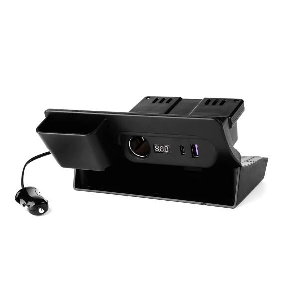 Mixsuper ハイエース 200系 増設電源ユニット レジアスエース 200 増設用キット 分配器 USB QC3.0 + Type-C PD シガーソケット 急速充電 電源ユニット HIACE 200 電源ソケット 車両電圧計付 電源...