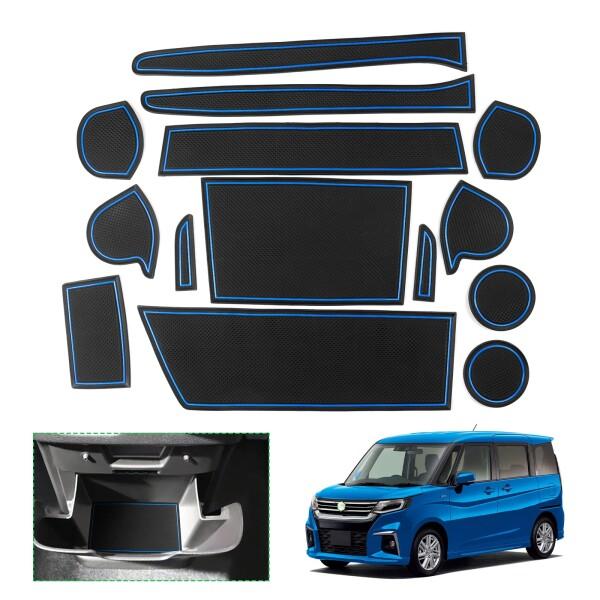 スズキ ソリオ MA27S/MA37S型/デリカD:2 MB37S/MBD7S型 R2~ 新型 専用 ソリオ バンディット ドアポケットマット MA27S ラバーマット ゴム 防音 ドリンクホルダー デリカd2 mb37s インテリアラバー...