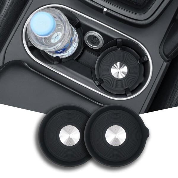 カーアクセサリ ノンスリップマット For ランドクルーザー Land Crusier 専用 車 ノンスリップ コースター 滑り止めシリコーン製 持ち手付きり 丸型 直径70mm 対応250系 300系 専用 防水 静音 ノイズ低減 便利 ...