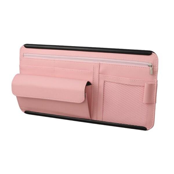 車 サングラスホルダーサンバイザーポケット収納 メガネ カードホルダー ペン立て 小物入れ 小銭入れ チケットホルダー アクセサリー 便利グッズ (ピンク)商品コード：55079645922型番：Aleba117-16カラー：ピンク取り付け...