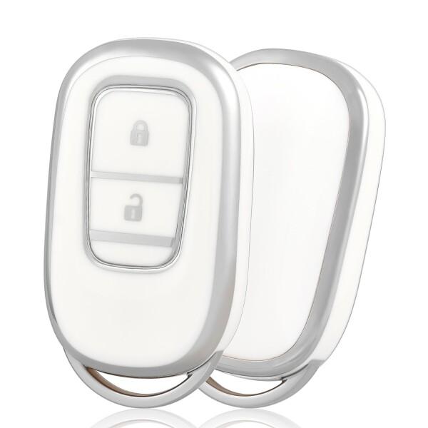 (OFF WE GO) ホンダ用キーケース シビック タイプR シビック FL1 FL4 新型ヴェゼル RV3 RV4 RV5 RV6 N-BOX JF5/JF6 ZR-V などに適応 2ボタン Honda スマートキーシェル TPU 車の...