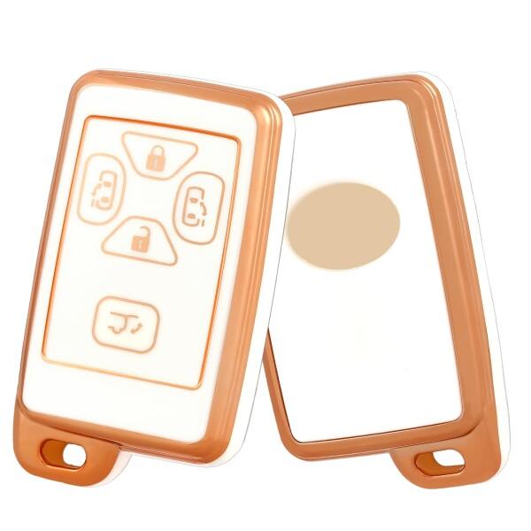 (OFF WE GO) トヨタ純正スマートキー専用ケース アルファード20系/ヴェルファイア20系/ノア70系/ヴォクシー70系完全対応 5ボタンTPU製 防水防塵 (ホワイトゴールド)商品コード：55079647025型番：JP-OWG-...