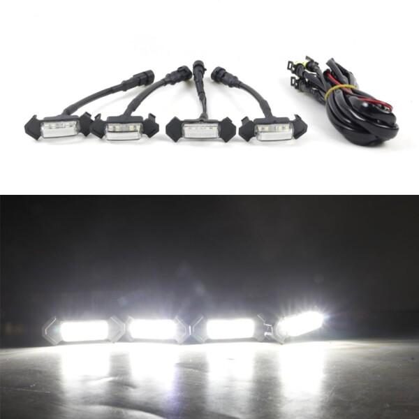 Hosioe LED グリルライトキット車のデイタイムランニングライト自動車改造アクセサリー商品コード：55079650111型番：Hosioe-JPBBYH128LMK00002-5サイズ：透明なシェルの白色光高級ABSを採用し、ライトの...