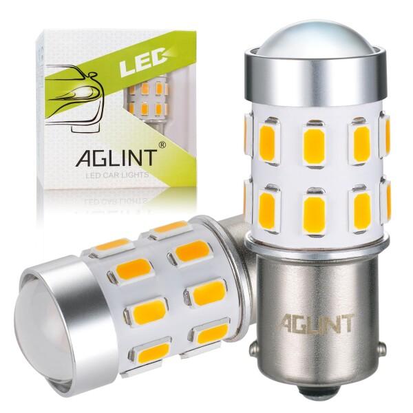 AGLINT S25シングル球 LED P21W BA15S 1156 G18 超高輝度 24連 車用 LEDランプ ウィンカーランプ バックフォグランプ12V 24V 汎用 変換 (黄, 1156 アンバー)商品コード：550796663...