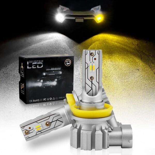 Futwod フォグランプ LED H8 フォグ 2色切り替え H11 H16 フォグ バルブ ホワイト イエロー バルブ 車用 LEDフォグランプ ファンレス フォグライト ヘッドライト 黄色 3000K 白 6000K 一体型 ぽん付け...