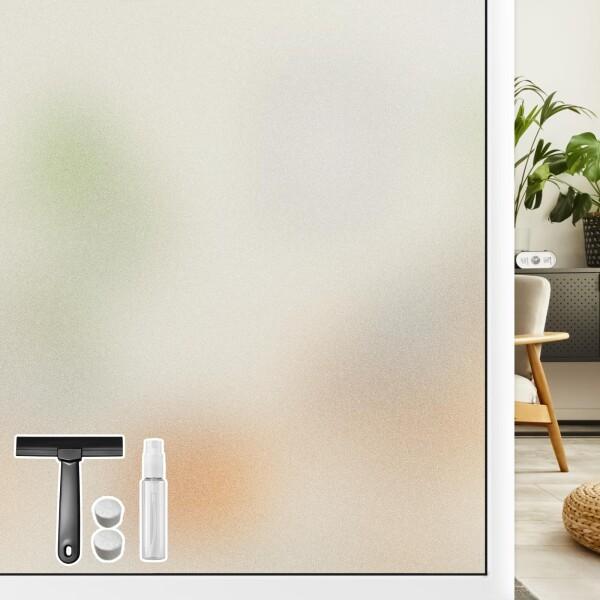 DIFIT 窓 めかくしシート 窓ガラス 目隠しシート 窓用フィルム すりガラス調 断熱シート 窓 遮光シート ガラスフィルム 結露防止 飛散防止 UVカット 浴室 風呂 玄関目隠し 水で貼る 貼ってはがせる 外から見えない (60 x 3...