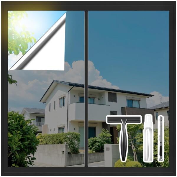 Windimiley 遮光フィルム 窓ガラス目隠しフィルム 遮光シート マジックミラー 窓 防寒 結露防止シート 断熱シート 窓 目隠しシート 外から見えない uvカット 遮光断熱 日差し対策 賃貸OK 飛散防止 紫外線カット 水で貼る 剥...