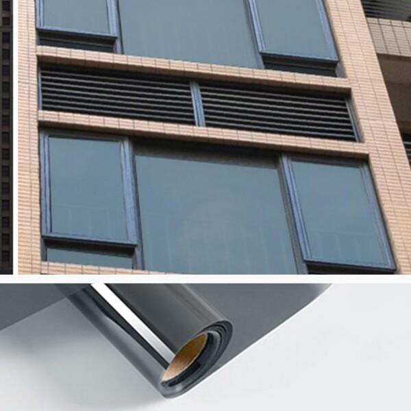 Guranko 窓用フィルム  遮光 断熱 窓ガラス目隠しフィルム IR/赤外線カット UV/紫外線カット 飛散防止 窓用フィルム 静電吸着式 ガラスフィルム 浴室 書斎 リビング 玄関 オフィスなどに特に適しています (銀灰色, 50x2...