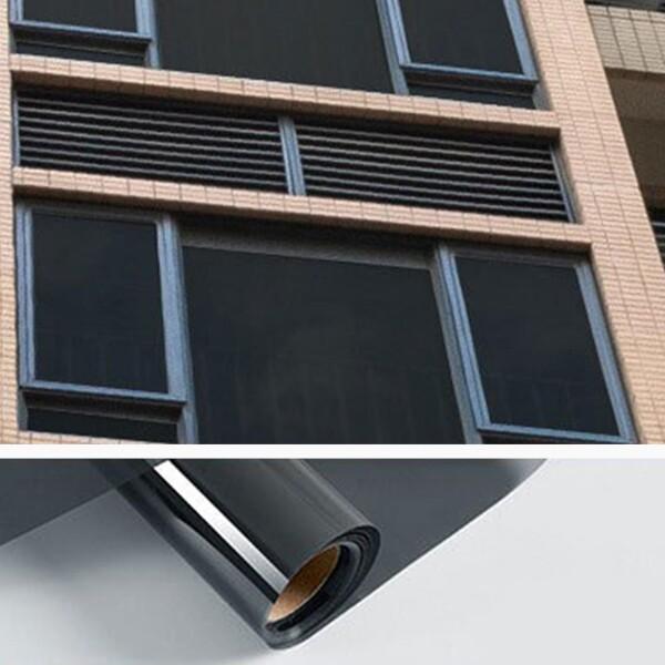 Guranko 窓用フィルム  遮光 断熱 窓ガラス目隠しフィルム IR/赤外線カット UV/紫外線カット 飛散防止 窓用フィルム 静電吸着式 ガラスフィルム 浴室 書斎 リビング 玄関 オフィスなどに特に適しています (黒色, 50x20...