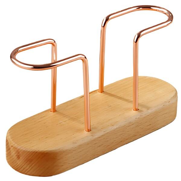 Mellbo コーヒー フィルタースタンド フィルターホルダー ドリップフィルター キッチン カフェ 飲食店 ペーパーナフキン ティーバッグ 砂糖袋 木 ゴールド 様々な形に対応 ブラウン/ローズゴールド商品コード：55079674345型...