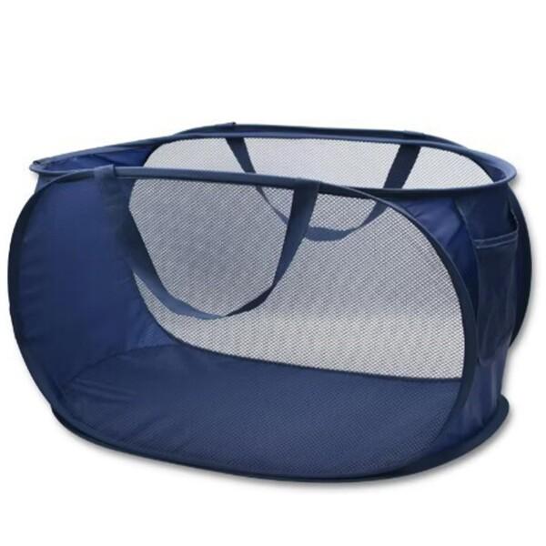 折りたたみ式 メッシュ ランドリーバスケット自立型持ち手付き省スペース洗濯かご 旅行用 （横型ネイビーブルー ）商品コード：55079676475型番：001サイズ：58×36×36cカラー：ネイビーブルー【商品詳細】:このランドリーバスケ...