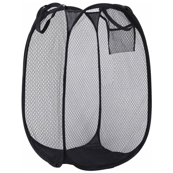 XuJJJJunB 洗濯かご 折りたたみ 30cm×30cm×46cm ブラック ランドリー バスケット 収納 大容量 メッシュ 省スペース ランドリーバッグ 洗濯物 かご 持ち運び可能 軽量商品コード：55079676567型番：Xu-1...