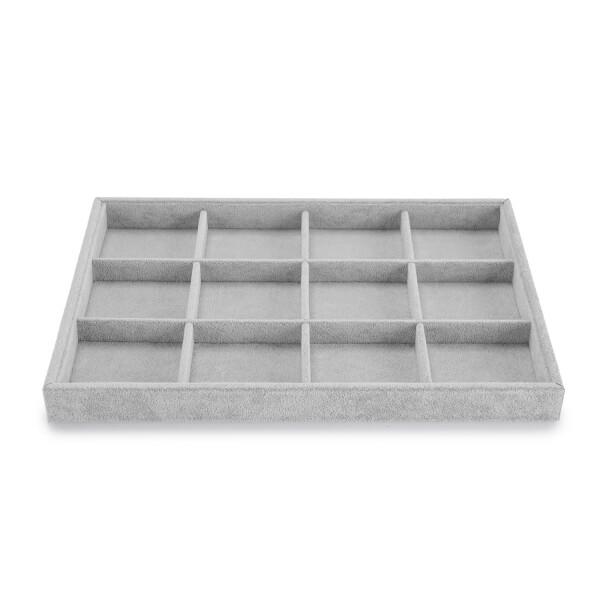 Oirlv ジュエリートレイ ベルベット 大きい 12区画 腕時計 バングル ネックレス 収納 ディスプレイ 高級 おしゃれ 適格請求書に対応 P00102 (グレー)商品コード：55079678646型番：JPOP00102カラー：B：1...