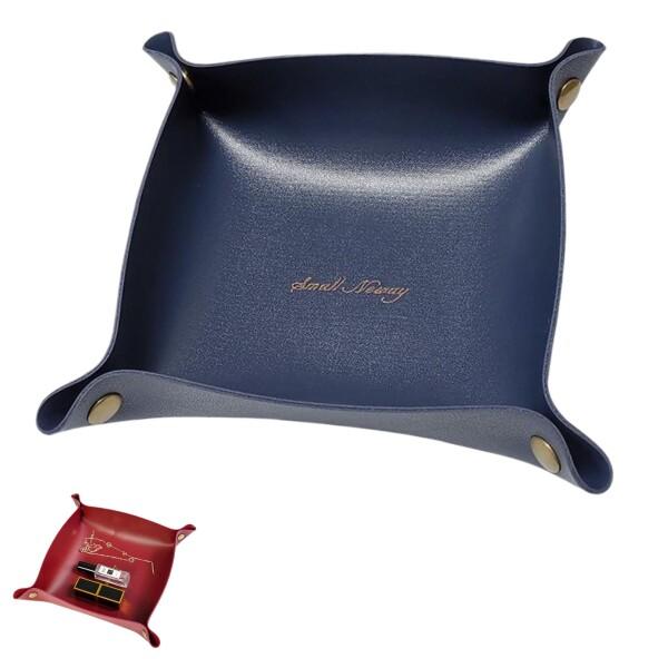 BOJIDO レザートレイ 20×20cm トレー おしゃれ 小物入れ 小物収納 卓上収納 アクセサリートレイ 大容量 取り出しやすく 一目瞭然（ブルー）商品コード：55079678843型番：53HK0873BLカラー：ブルー【製品仕様】...