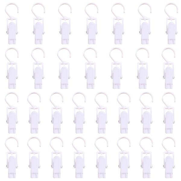 HAMILO 洗濯ばさみ フック付きクリップ 360度回転 吊り下げ 30点セット商品コード：55079679930型番：TS-00348サイズ：10.5×3.5cmカラー：ホワイト帽子などを干したい場合に便利な洗濯ばさみ:帽子などを物干し...