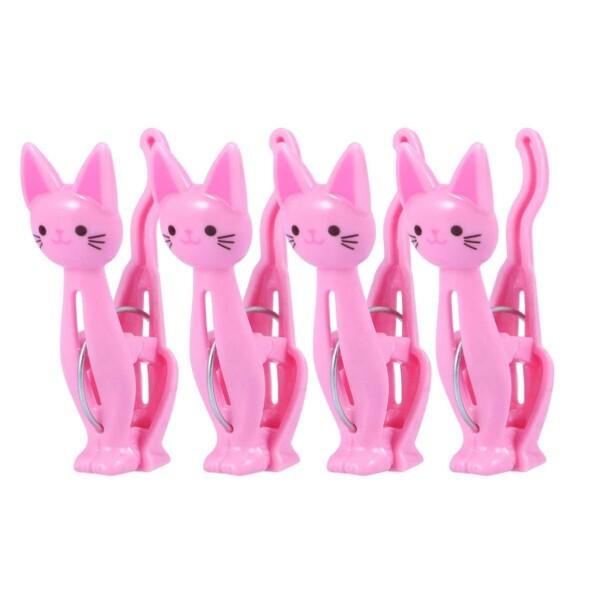 FOMIYES 4本 プラスチック 洗濯バサミ かわいい 猫 デザイン 服 ピン 食べ物 チップ クリップ 洗濯物 洗濯バサミ 写真 紙 ペグ クラフト クリップ ピンク商品コード：55079679935型番：0886Z1188SA147A...