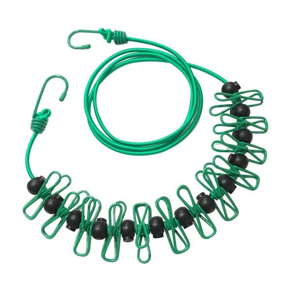 オーディオファン 洗濯ロープ 旅行用 洗濯物干し 洗濯紐 物干しロープ 大型フックとゴム製ロープで旅行の洗濯物干しに最適 玉止めストッパー 強力洗濯ハサミ 室内物干し 部屋干し 洗濯 旅行 出張 海外旅行 便利グッズ 1.6m グリーン商品...