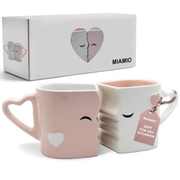 MIAMIO ? コーヒー マグカップ/ギフト用の箱入りのキスをしているコーヒーカップ (ピンク)商品コード：55079684392型番：MM-159サイズ：8 cm x 10 cmカラー：ピンク高品質 - カップセットは高品質のセラミック...