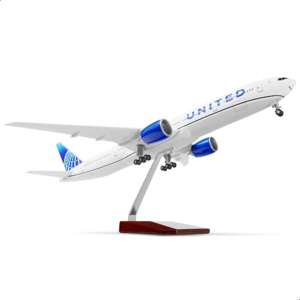 QIYUMOKE 1/150 ボーイング777-300ER ユナイテッド航空 18.5インチ 大型ダイキャスト飛行機模型キット スタンド付き 航空模型 ディスプレイ 航空愛好家へのギフトギフト商品コード：55080847828型番：Boei...